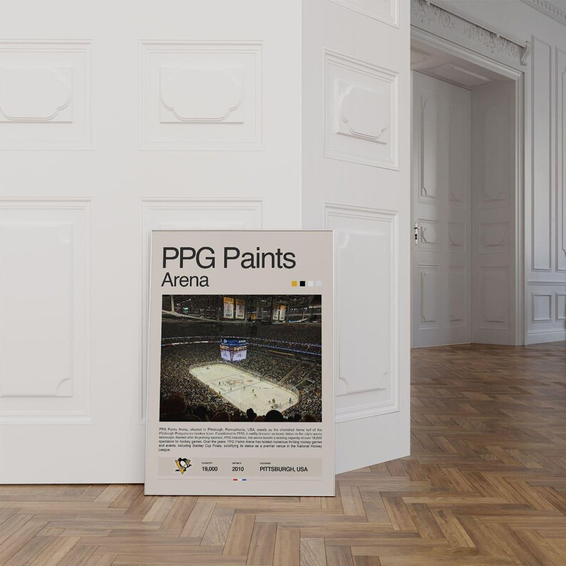 PPG Paints Arena Poster Mid Century Modern, Preppy Prints Vintage ...