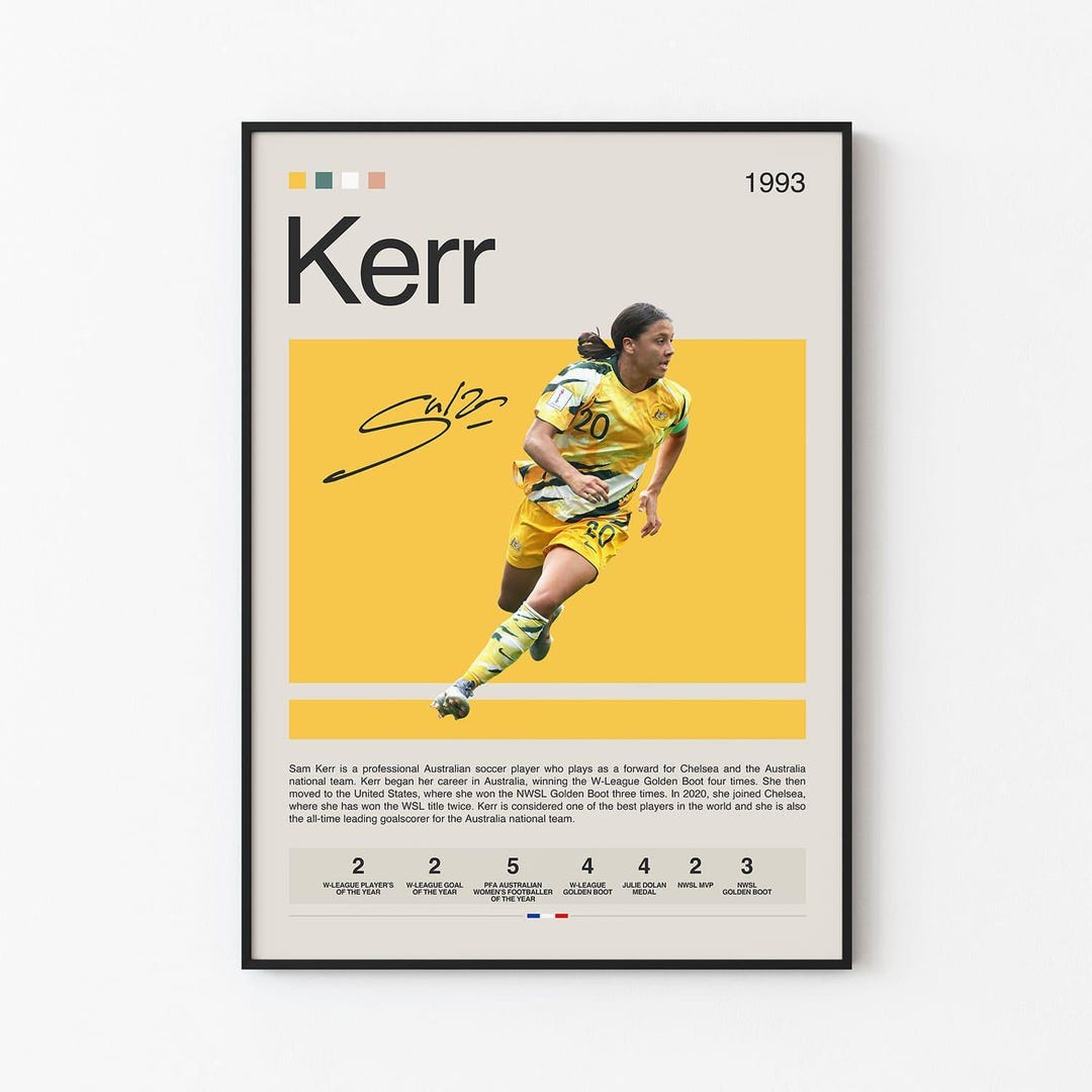 Sam Kerr Poster, Matildas Poster, Soccer Gifts, Sports Poster, Football ...