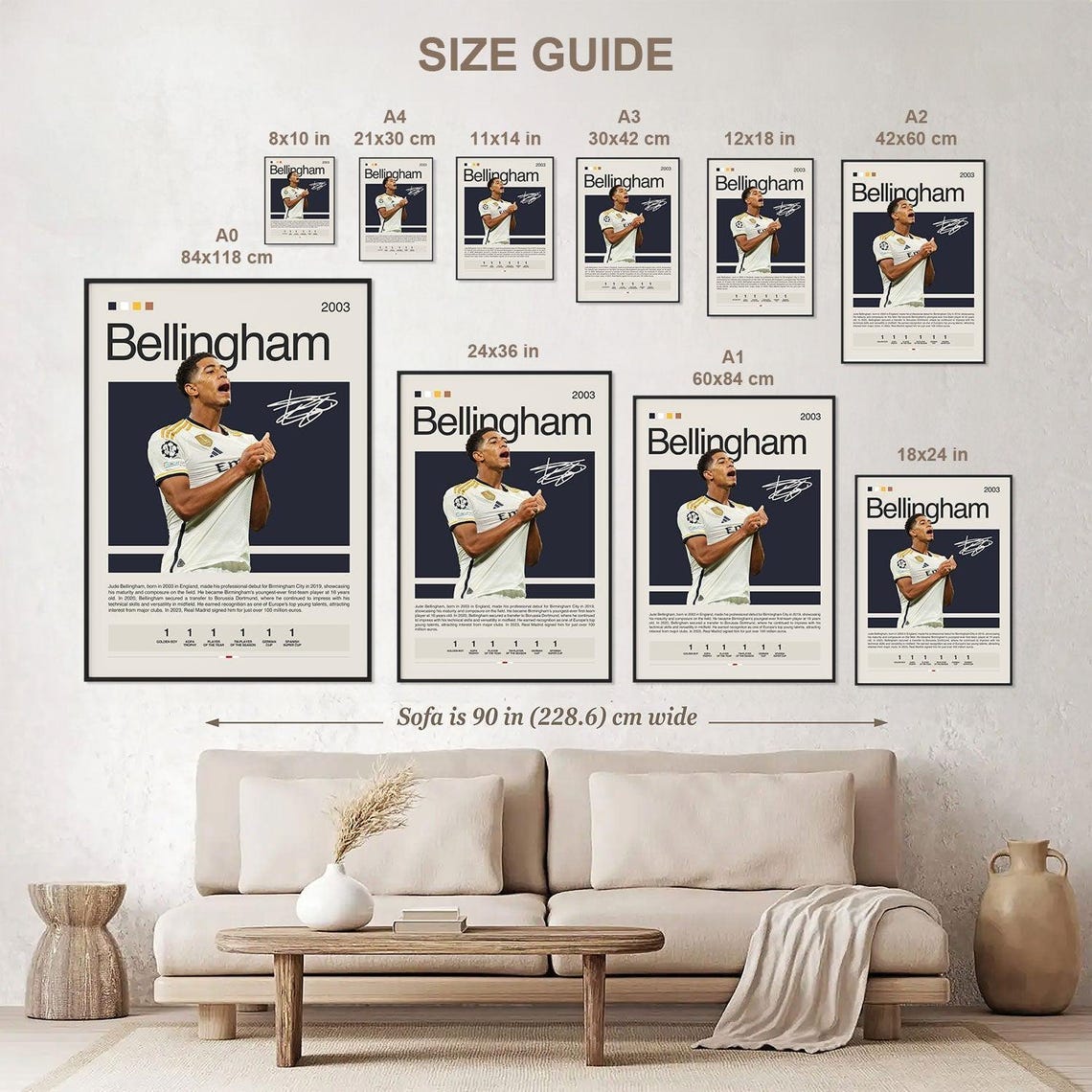 Jude Bellingham Poster, Real Madrid Poster, Soccer Gifts, Sports Poster ...
