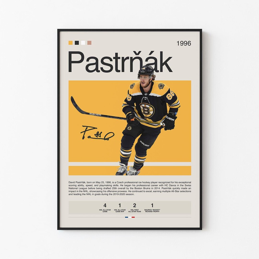 David Pastrnak Poster, Hockey Poster, Modern Hockey Print, Minimalist ...