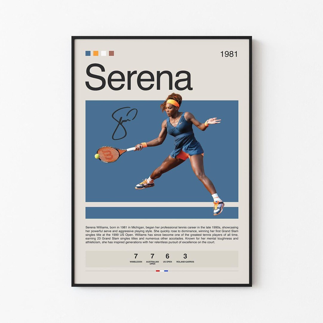 Serena Williams Poster, Tennis Poster, Motivational Poster, Sports ...