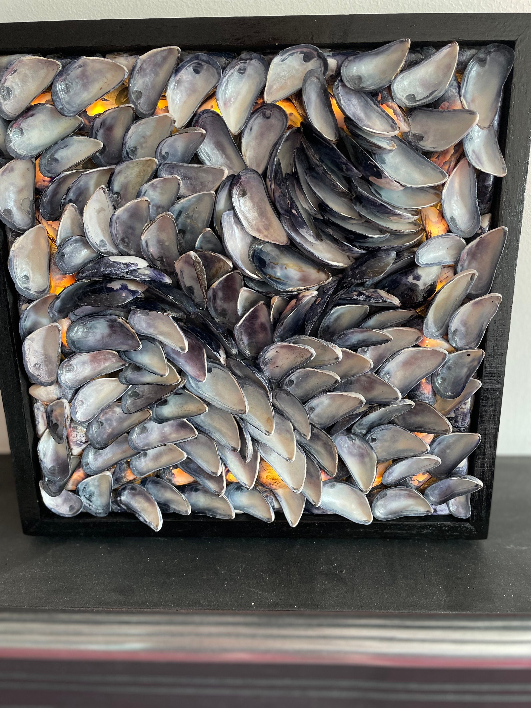 Mussel Shell Wall Mosaic, Mussel Shell Wall Hanging , Shell Mosaic ...