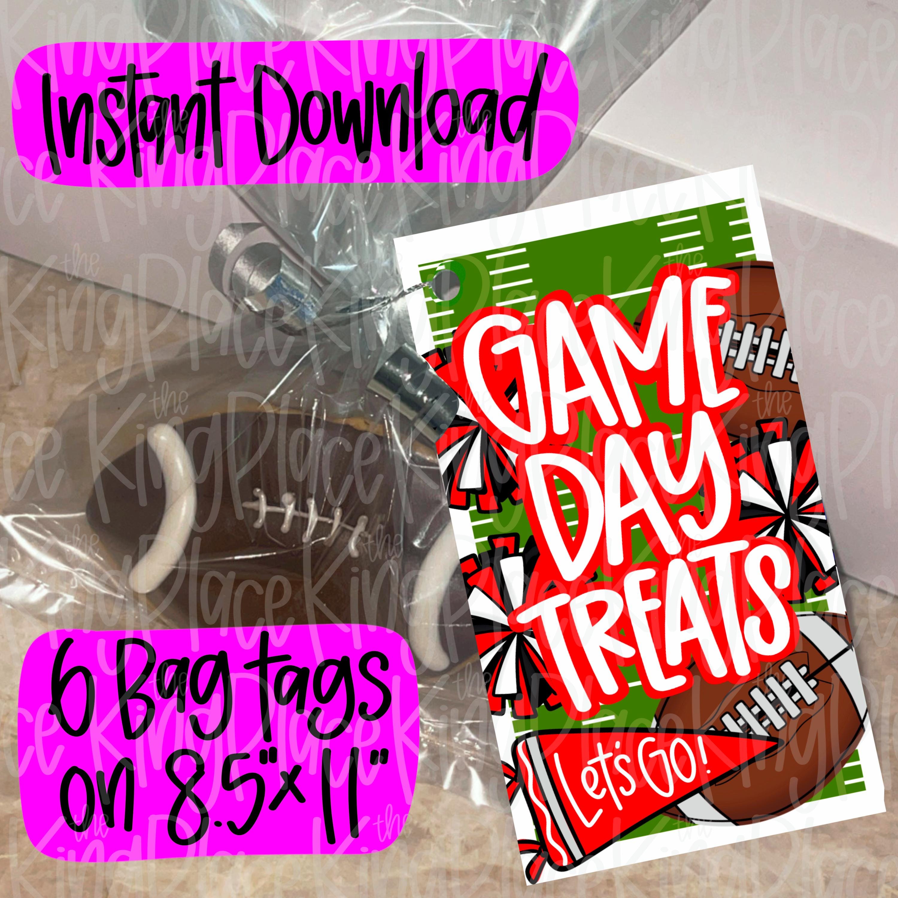 Football Game Dag Gift Tags | Printable Gift Tags | Game Day Treats ...