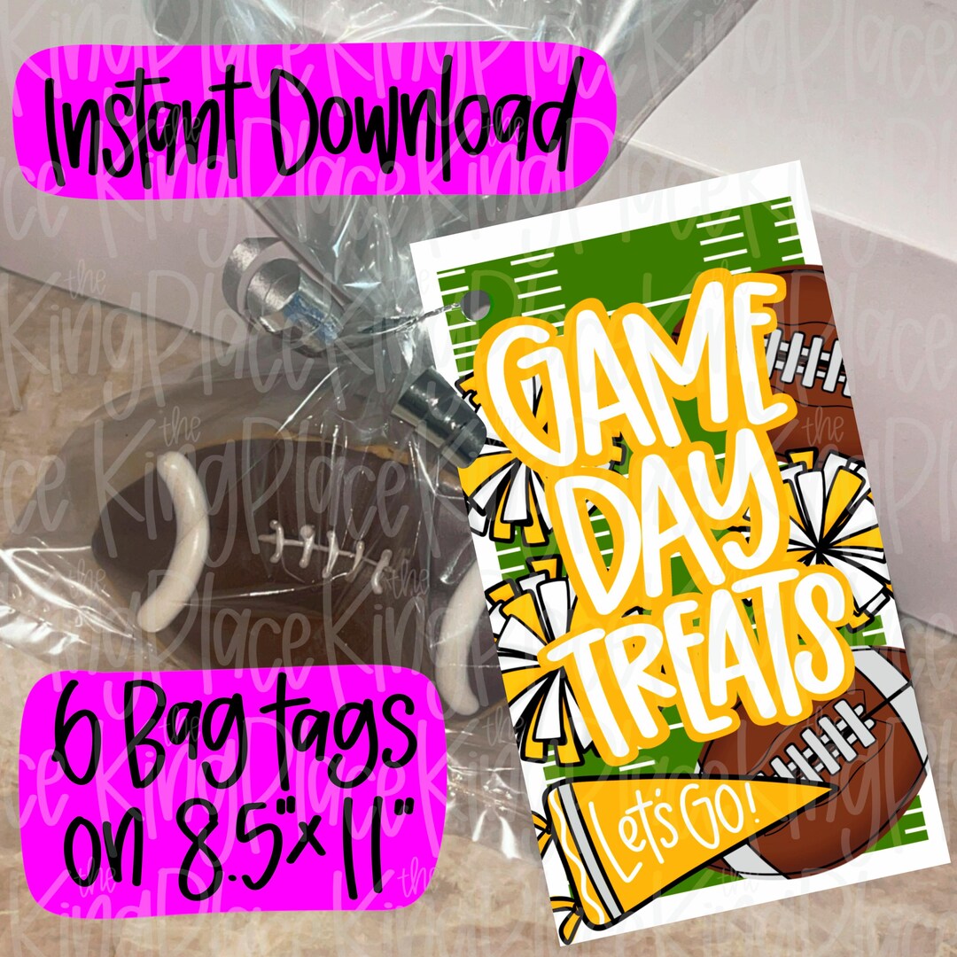 Football Game Dag Gift Tags | Printable Gift Tags | Game Day Treats ...
