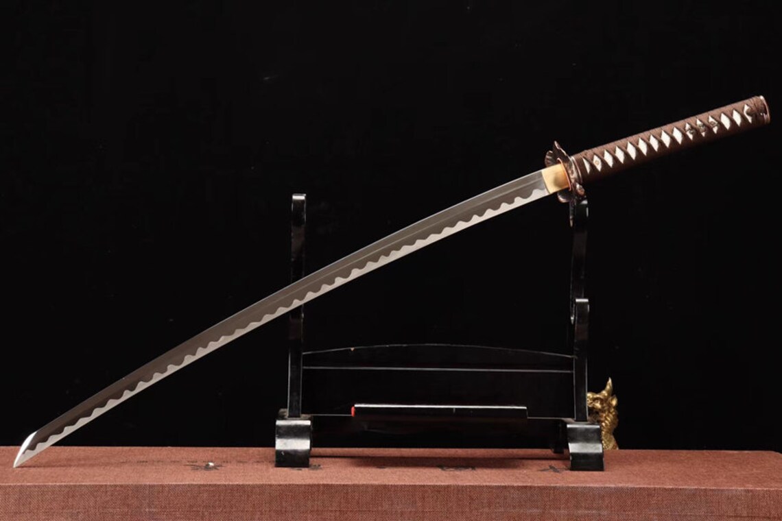 Handmade Japanese Katana Reverse Blade Manganese Steel Japanese Samurai ...