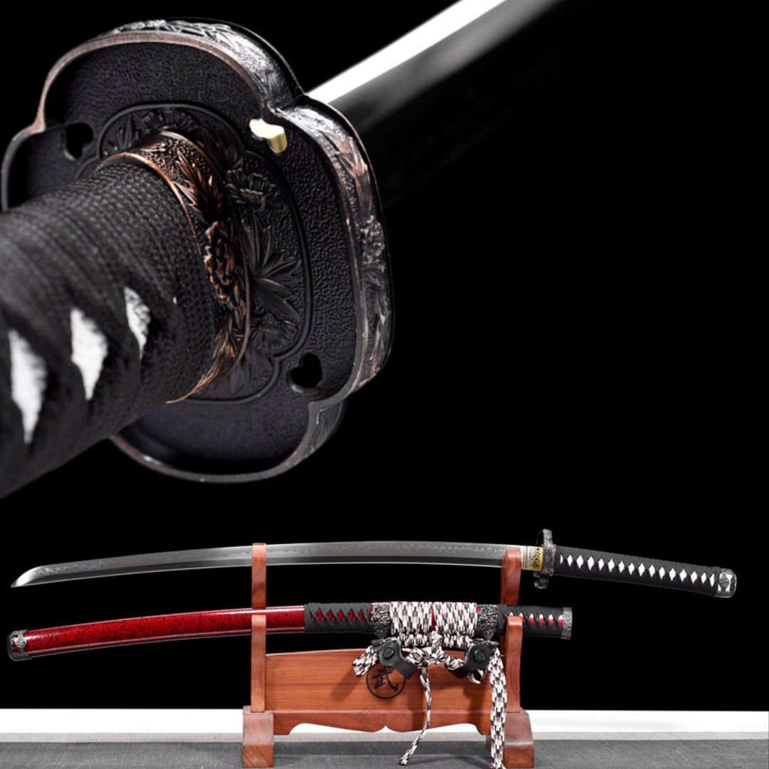 Handcrafted Tachi Japanese Samurai Sword With T10 Clay Tempered Steel ...
