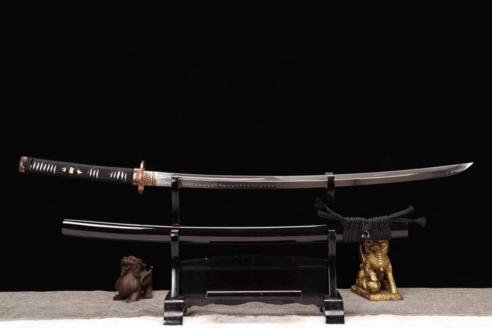 Handcrafted Katana Japanese Samurai Sword With T10 Clay Tempered Steel ...