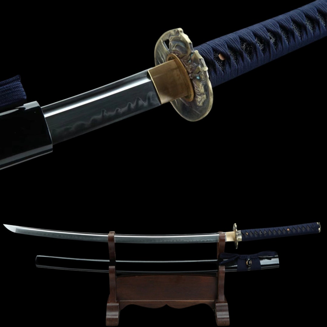 Handcrafted Katana Japanese Samurai Sword With T10 Clay Tempered Steel ...