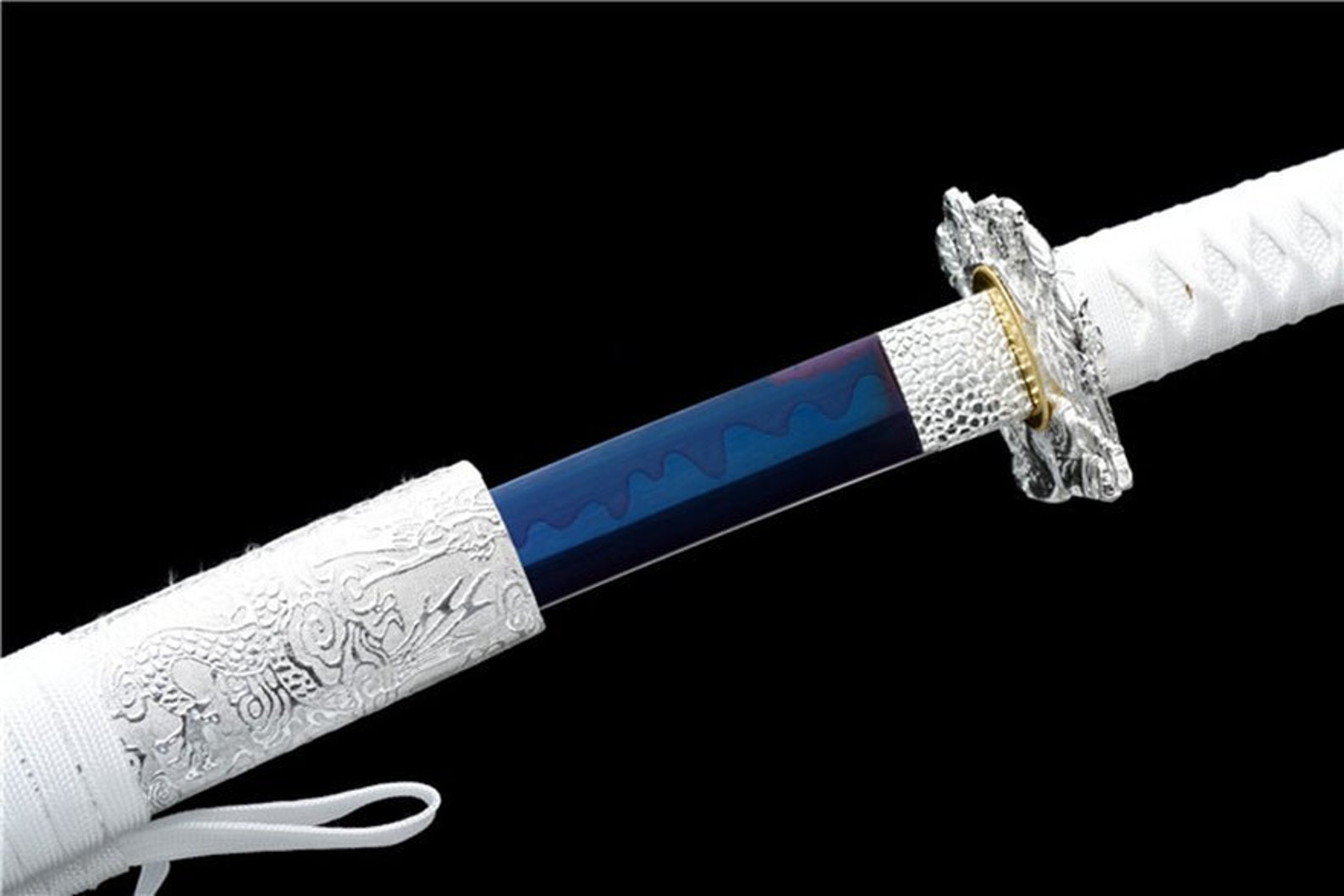 Katana Manganese Steel Blue Blade Japanese Samurai Sword Nightshade ...