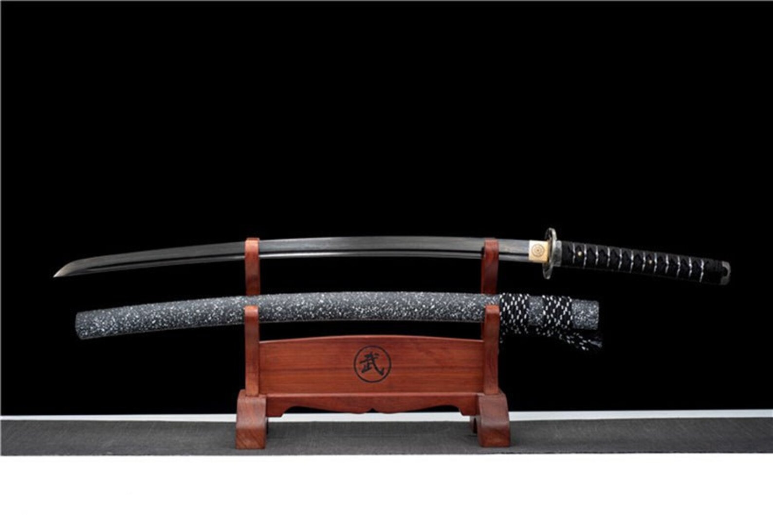 Handcrafted Katana Japanese Samurai Sword With Damascus Folded Black ...