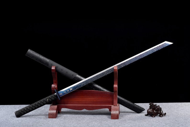 Handmade Straight Sword Spring Steel Blade Heng Dao Japanese Chokutō ...