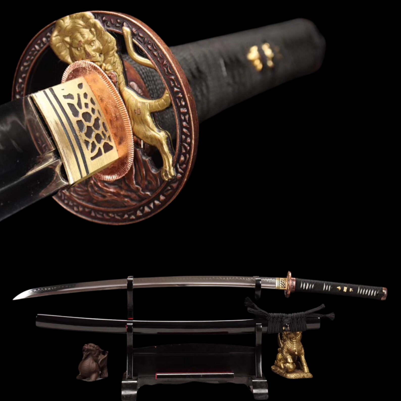 Handcrafted Katana Japanese Samurai Sword With T10 Clay Tempered Steel ...