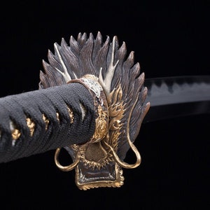 Collectable Katana Japanese Samurai Sword With Gomai Clay Tempered ...