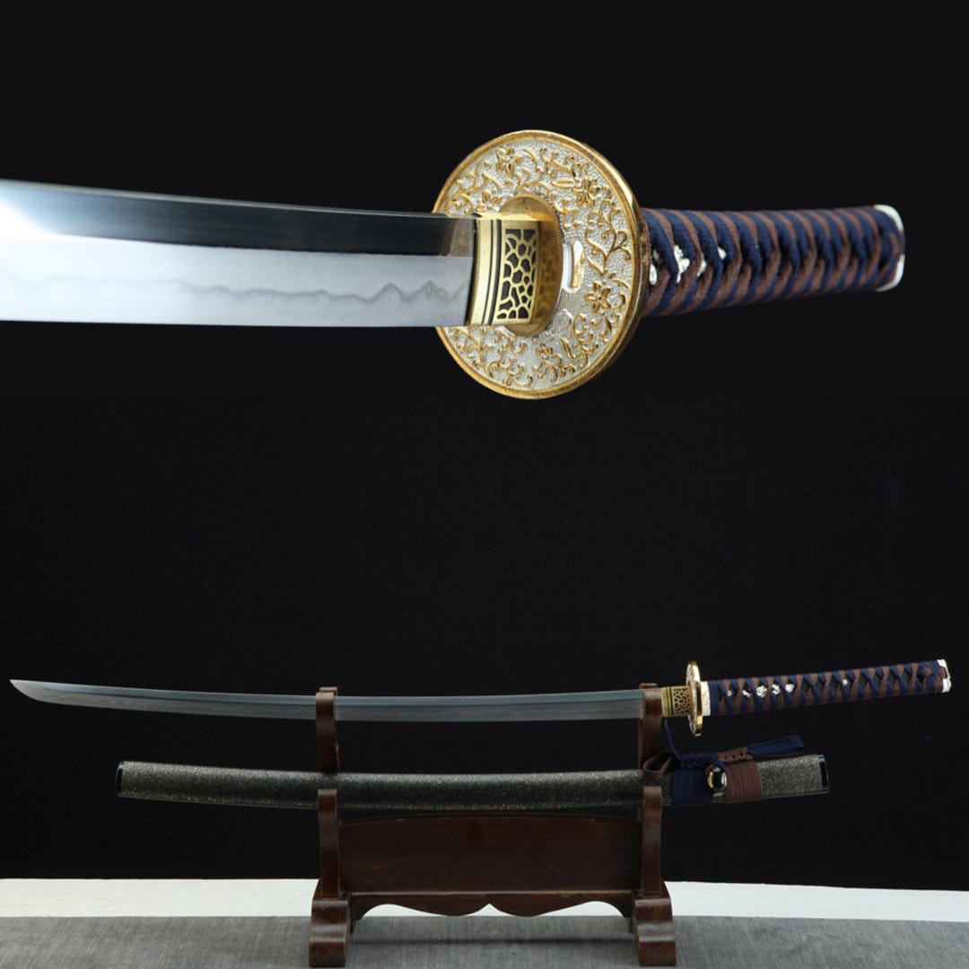Handcrafted Katana Japanese Samurai Sword With T10 High Carbon Clay ...