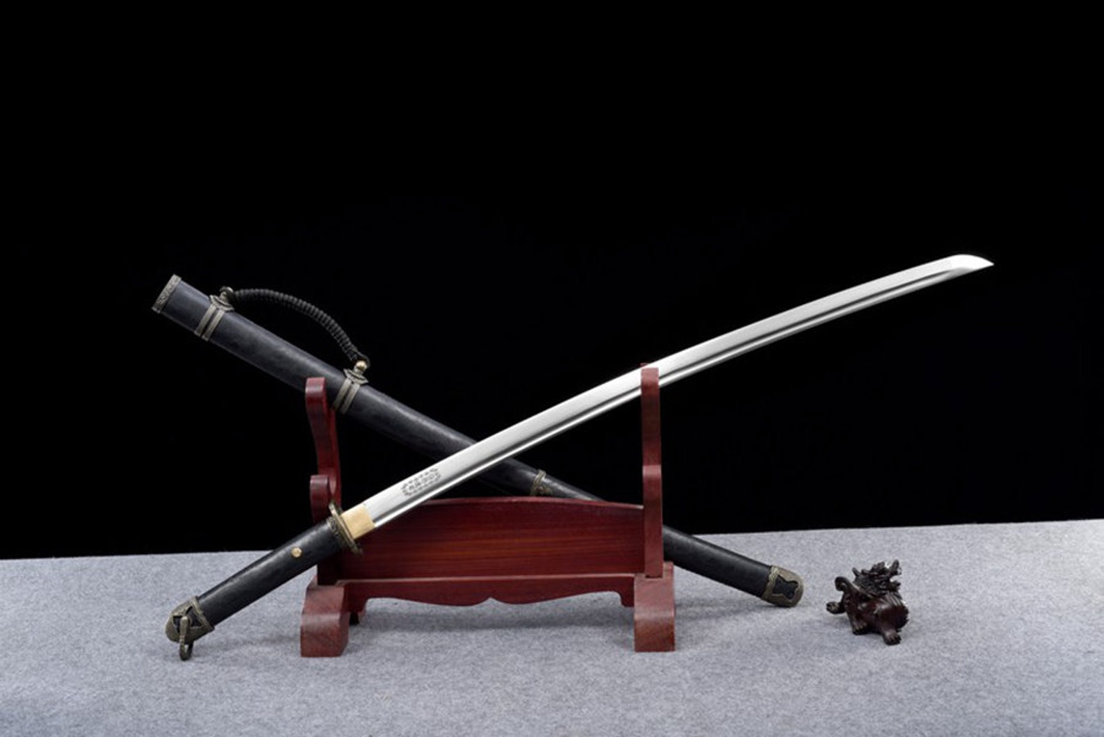 Handmade Japanese Katana Spring Steel Blade Japanese Samurai Sword 98 ...