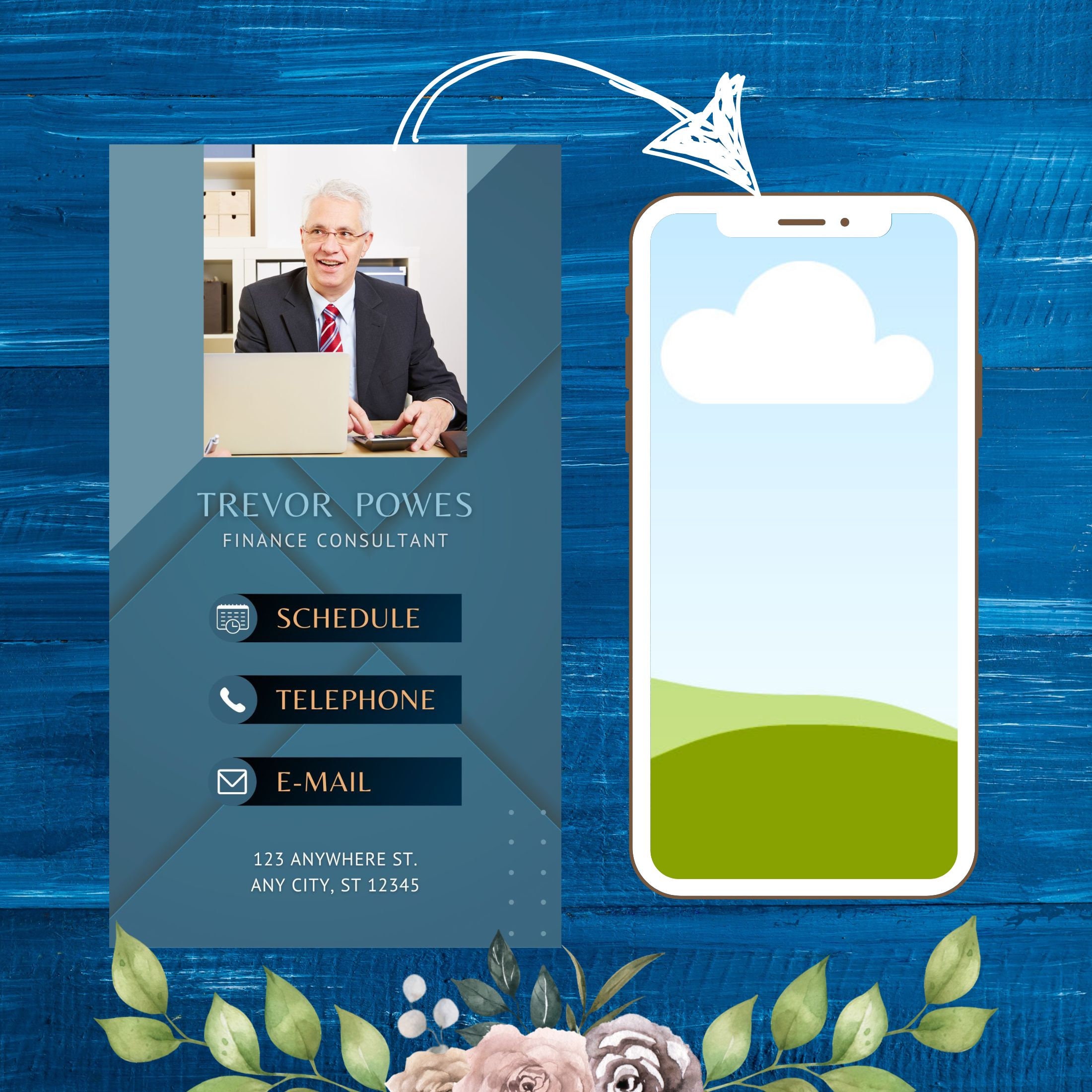 Digital Business Card Template for Finance Consultant, Accountant ...