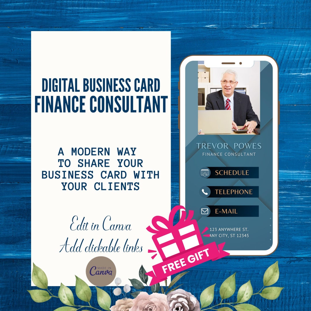 Digital Business Card Template for Finance Consultant, Accountant ...