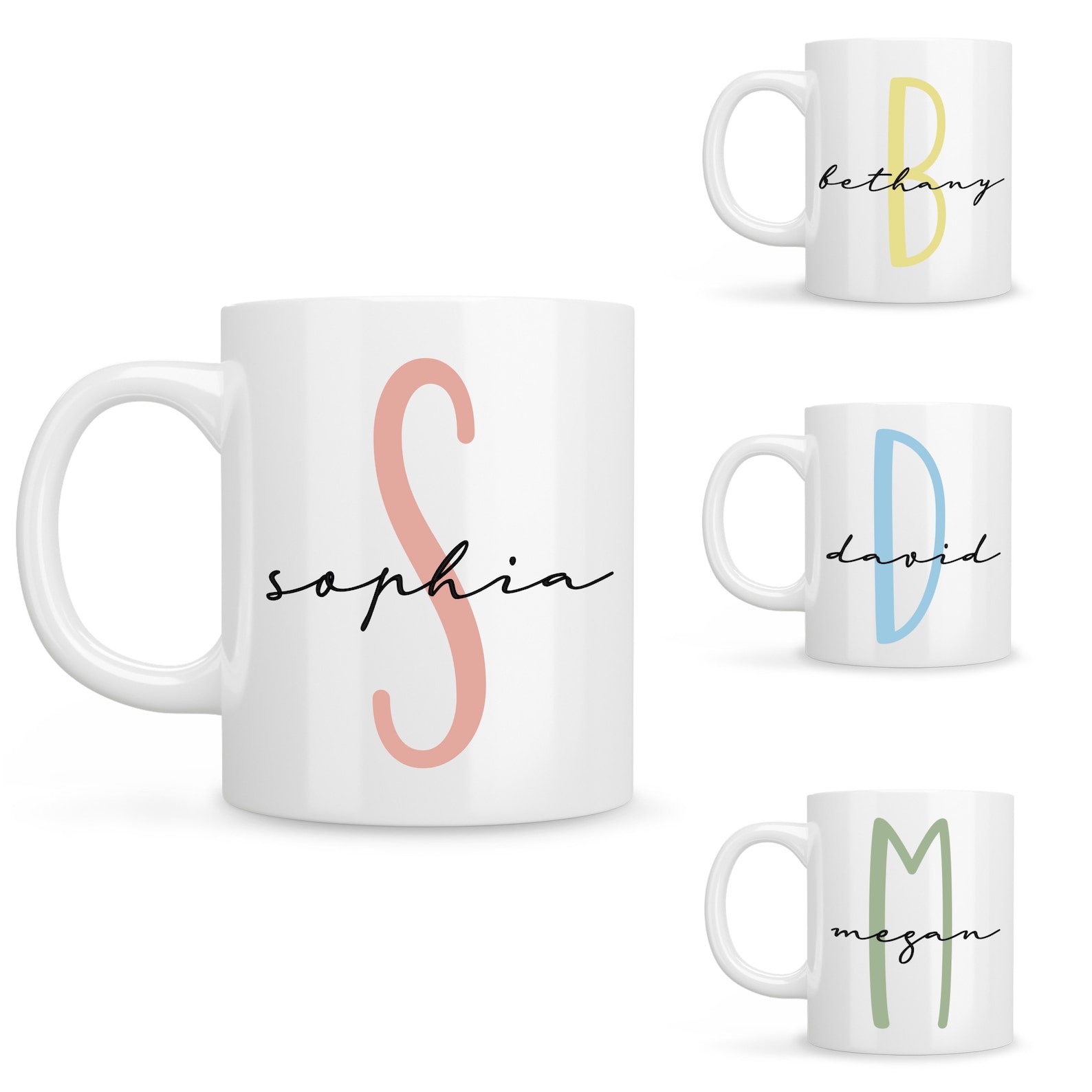 Custom Coffee Mug – Personalized Ceramic Mugs With Initial Name Letter ...