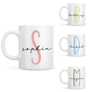 Custom Coffee Mug – Personalized Ceramic Mugs With Initial Name Letter ...