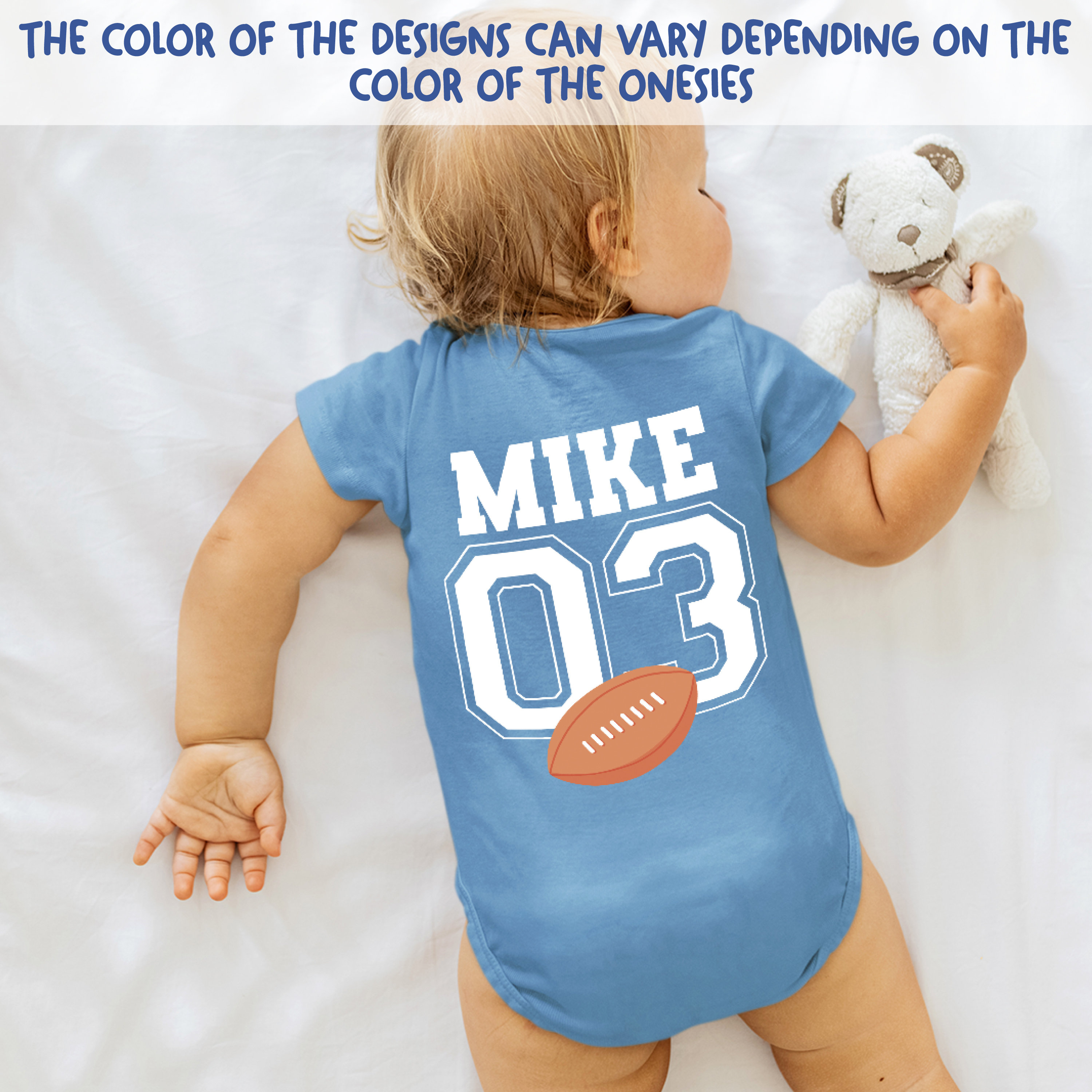 Custom Sport Baby Onesie W/name & Number – Personalized Newborn Bebe ...