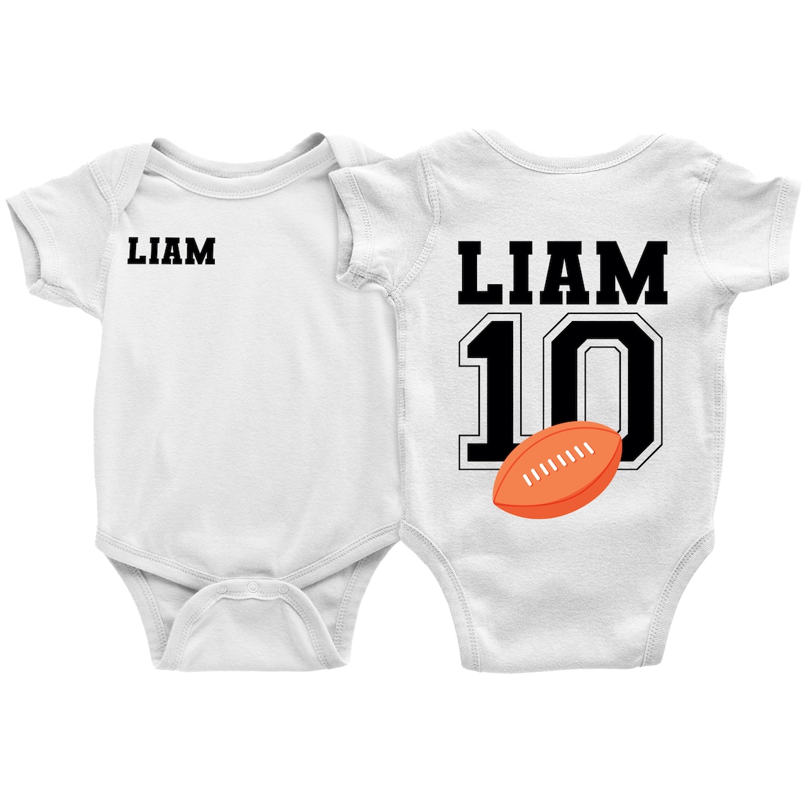 Custom Sport Baby Onesie W/name & Number – Personalized Newborn Bebe ...