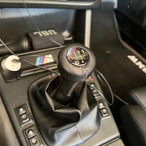 BMW E30 E24 E28 E36 M-TECH M3 Shift Knob Real Leather Shifter E46 E38 ...