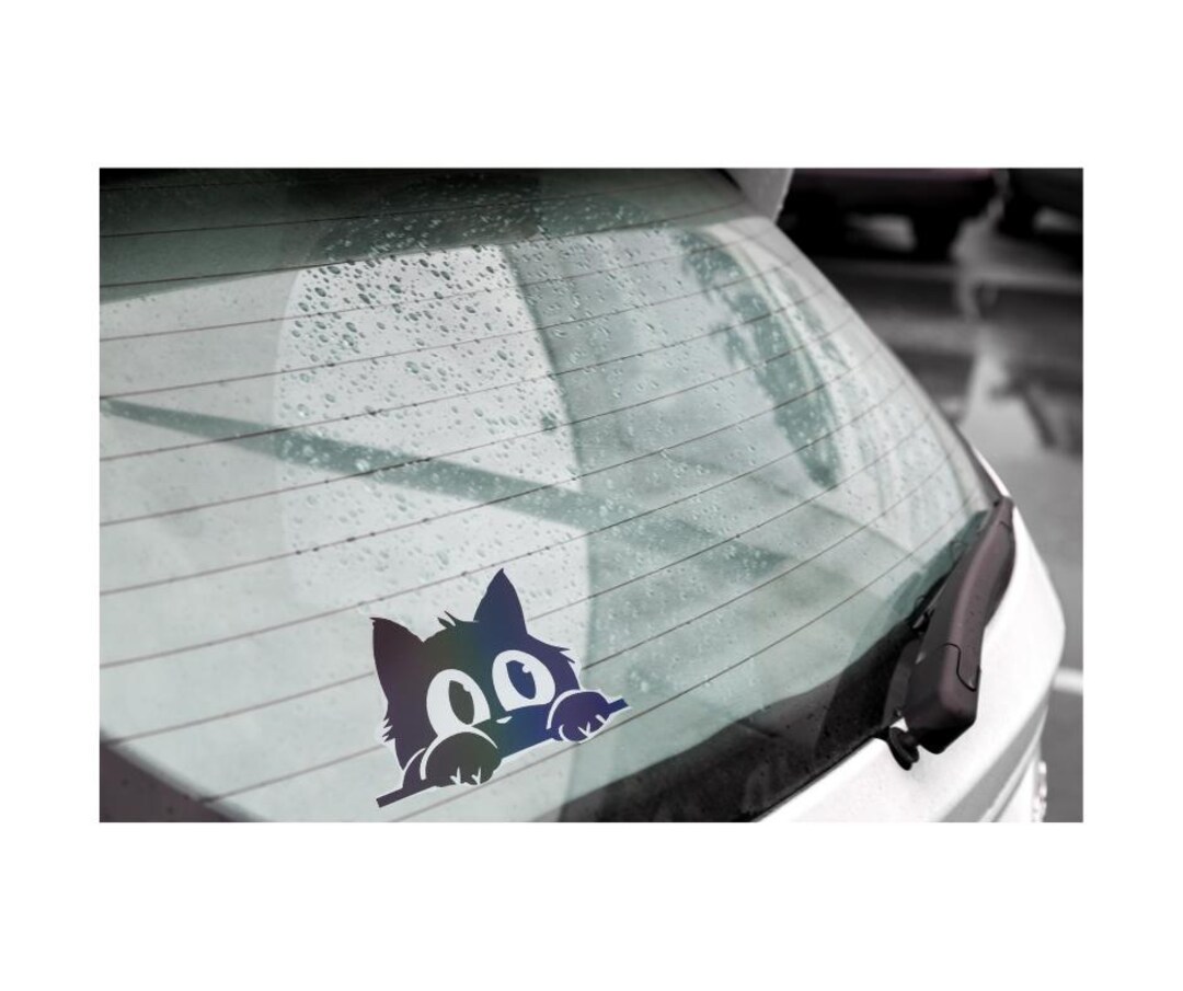 Decal, Peeking Cat Decal, Cat Decal, Permanent Vinyl Decal, Weather ...