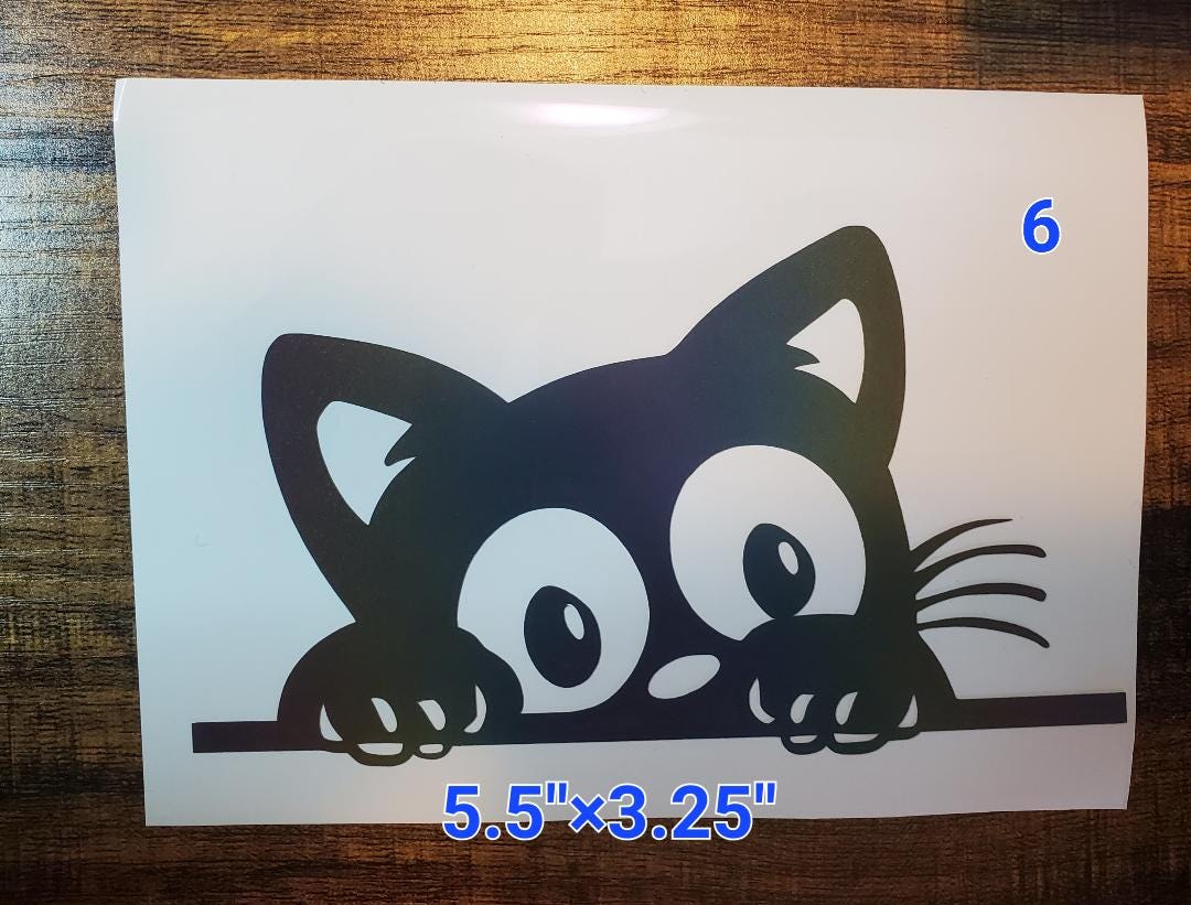 Decal, Peeking Cat Decal, Cat Decal, Car Decal, Window Decal, Mirror ...