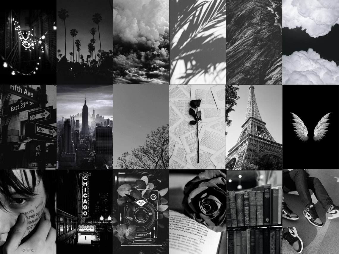 Midnight Collage Kit Dark Aesthetic Digital Prints 70 Pcs - Etsy