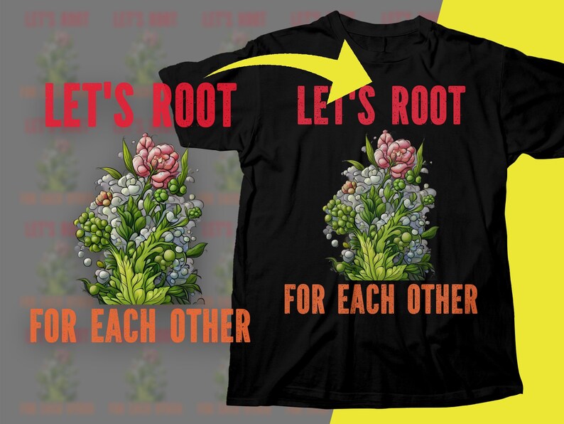 Let's Root for Each Other Digital Print, Floral Motivational Poster ...