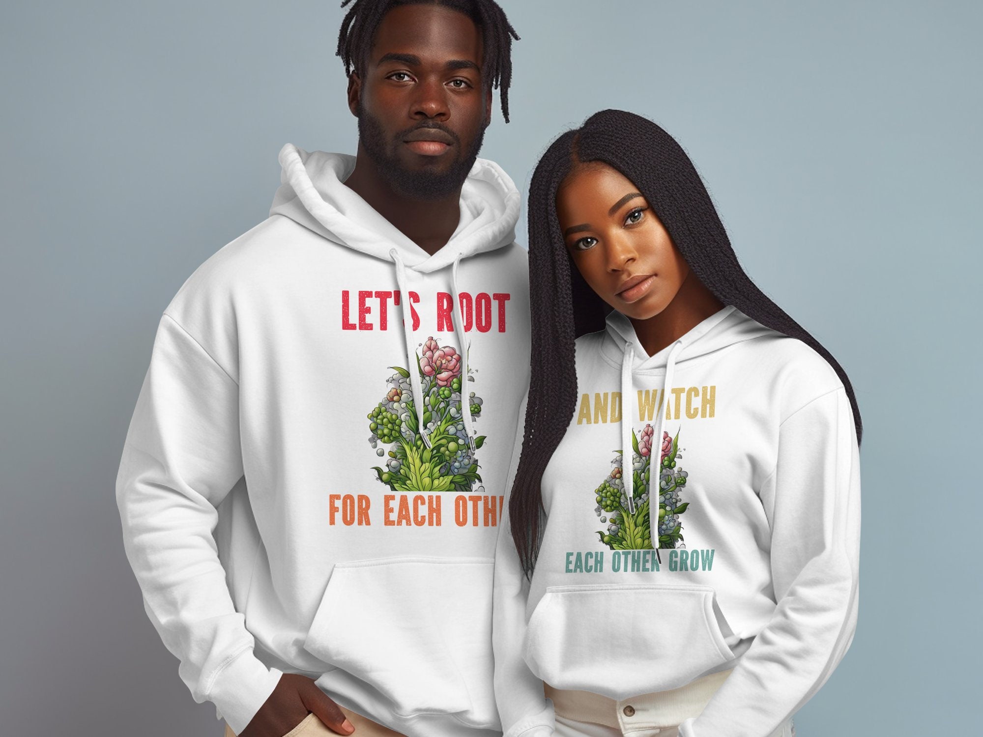 Let's Root for Each Other Digital Print, Floral Motivational Poster ...