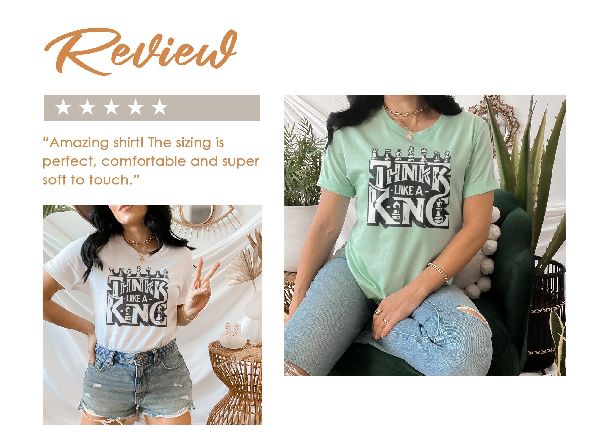 Chess T-shirt Think Like a King, Chess Player Gift, Strategy Board Game ...