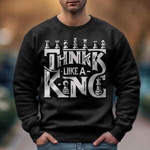 Chess T-shirt Think Like a King, Chess Player Gift, Strategy Board Game ...