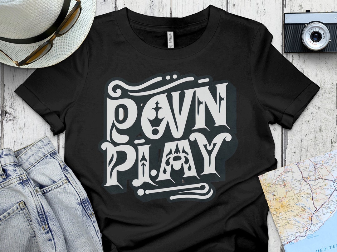 Gothic Font T-shirt, PAWN PLAY Bold Graphic Tee, Unisex Streetwear ...