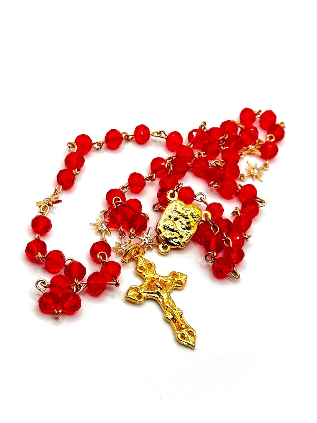 Confirmation Rosary | Red Rosary | Catholic Rosary | Crystal Rosary ...