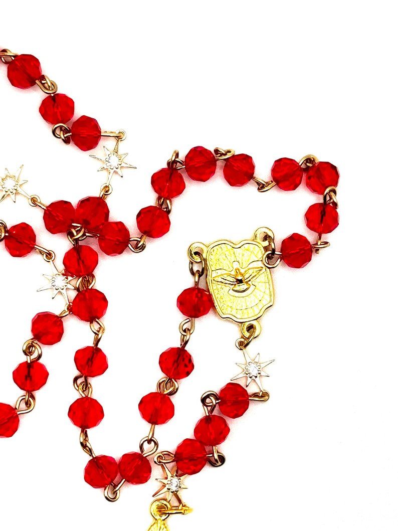 Confirmation Rosary | Red Rosary | Catholic Rosary | Crystal Rosary ...