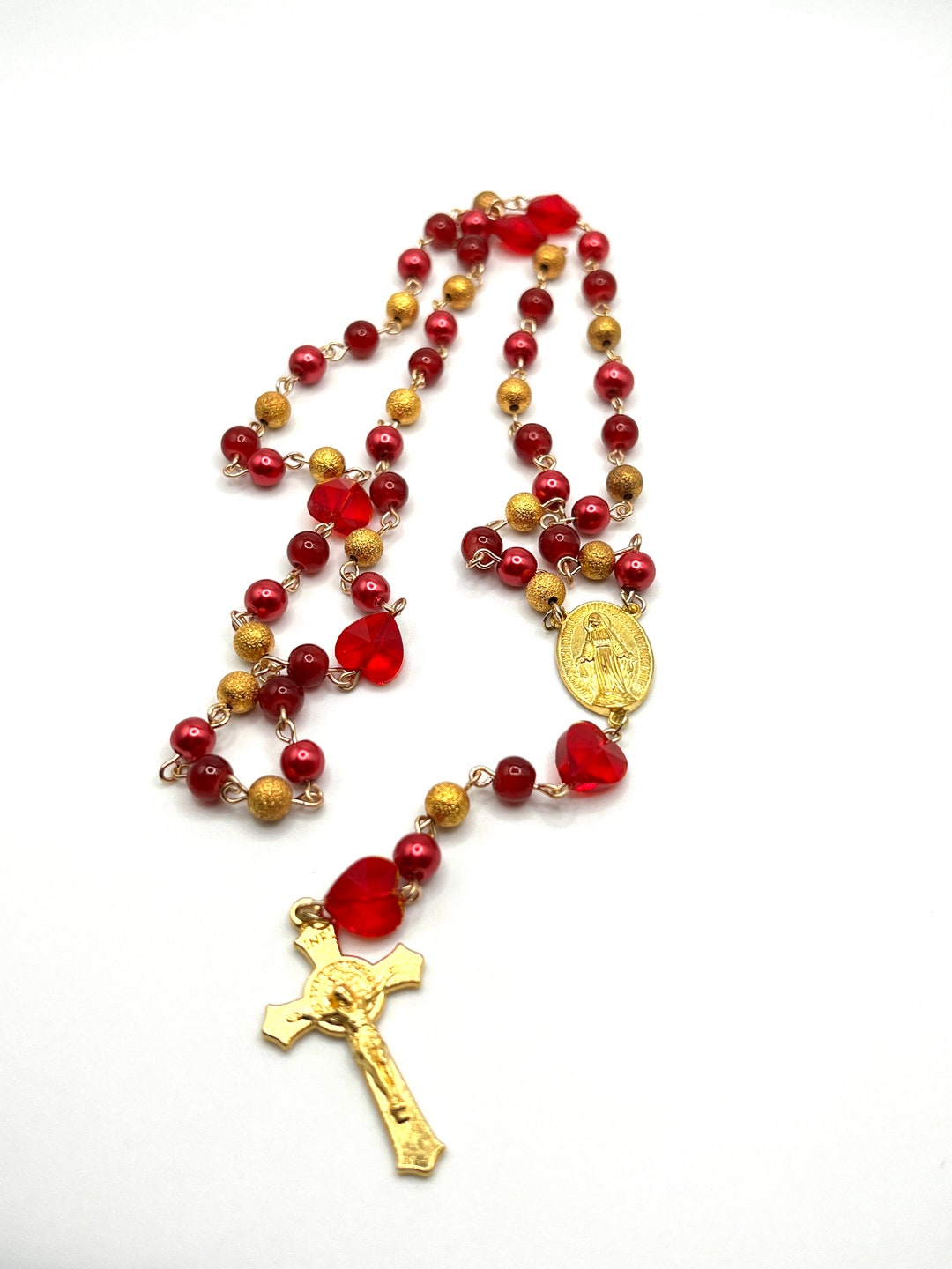 Sacred Heart Rosary Confirmation Rosary Red Rosary Red & Gold Rosary ...