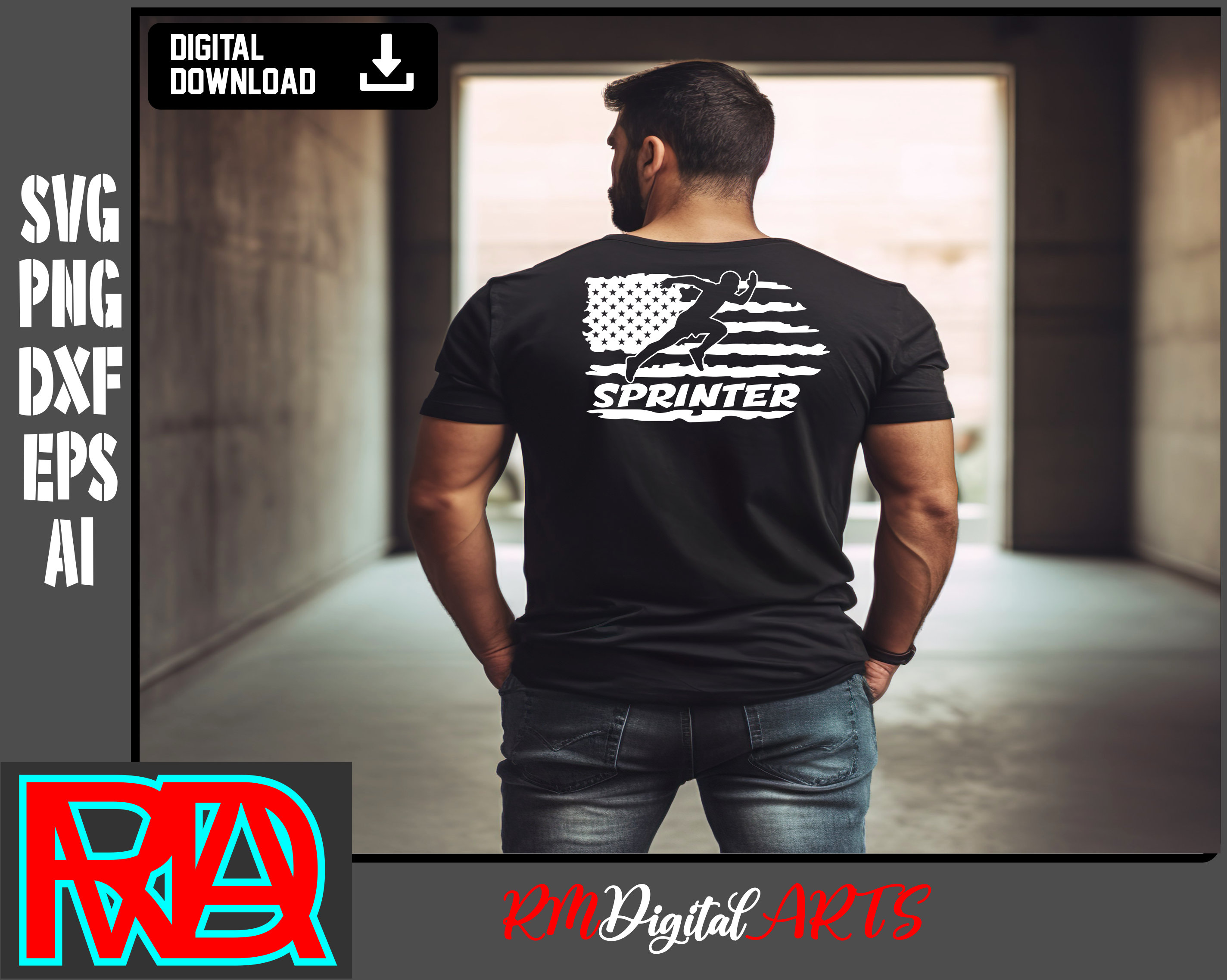 Patriotic US Flag Sprinter Svg, Runner Svg, Marathon Svg Instant ...
