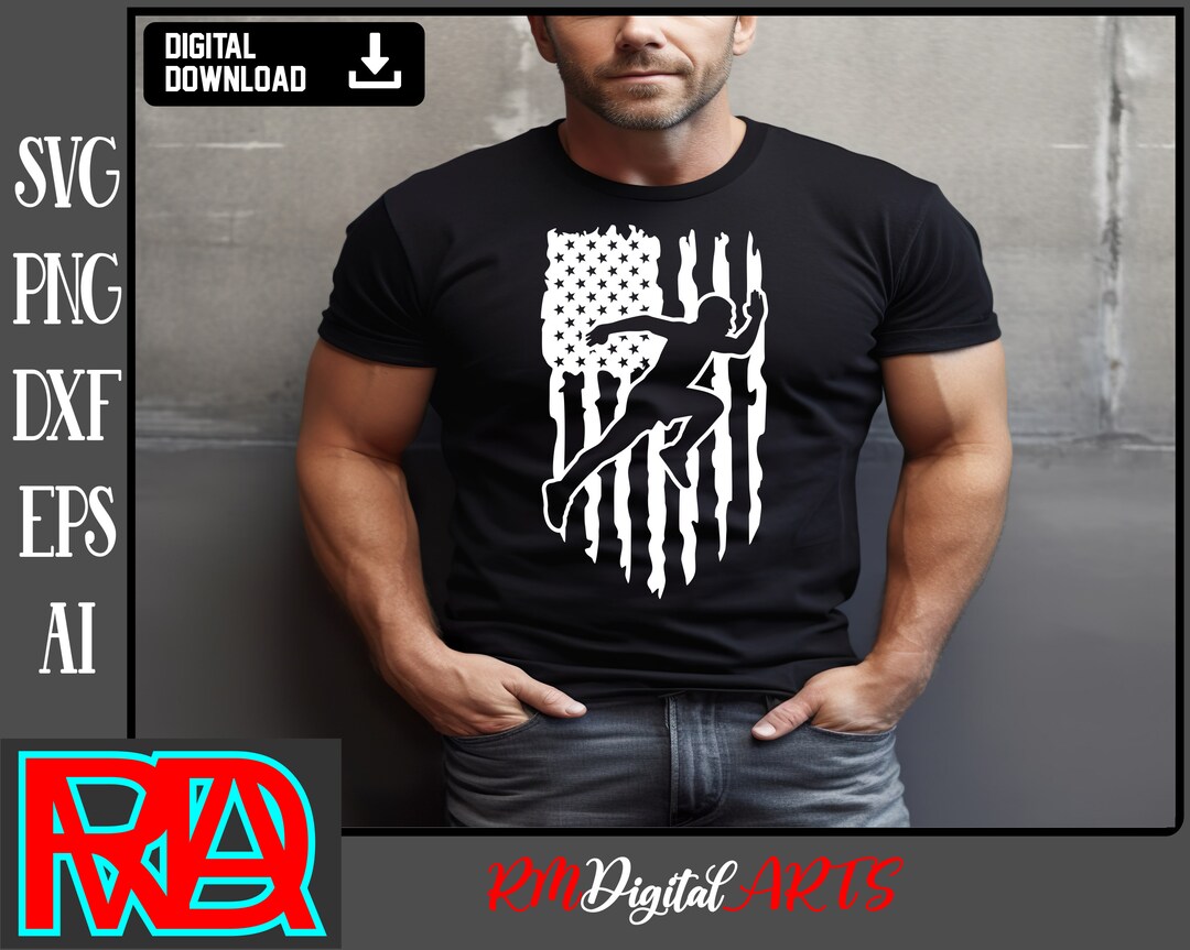 Simple Patriotic US Flag Runner Svg, Runner Svg, Marathon Svg, Athlete ...