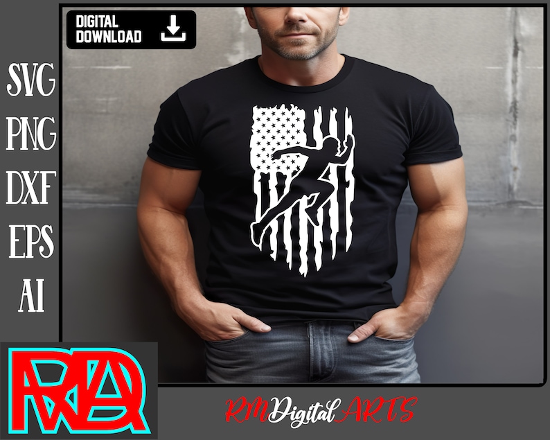 Simple Patriotic US Flag Runner Svg, Runner Svg, Marathon Svg, Athlete ...