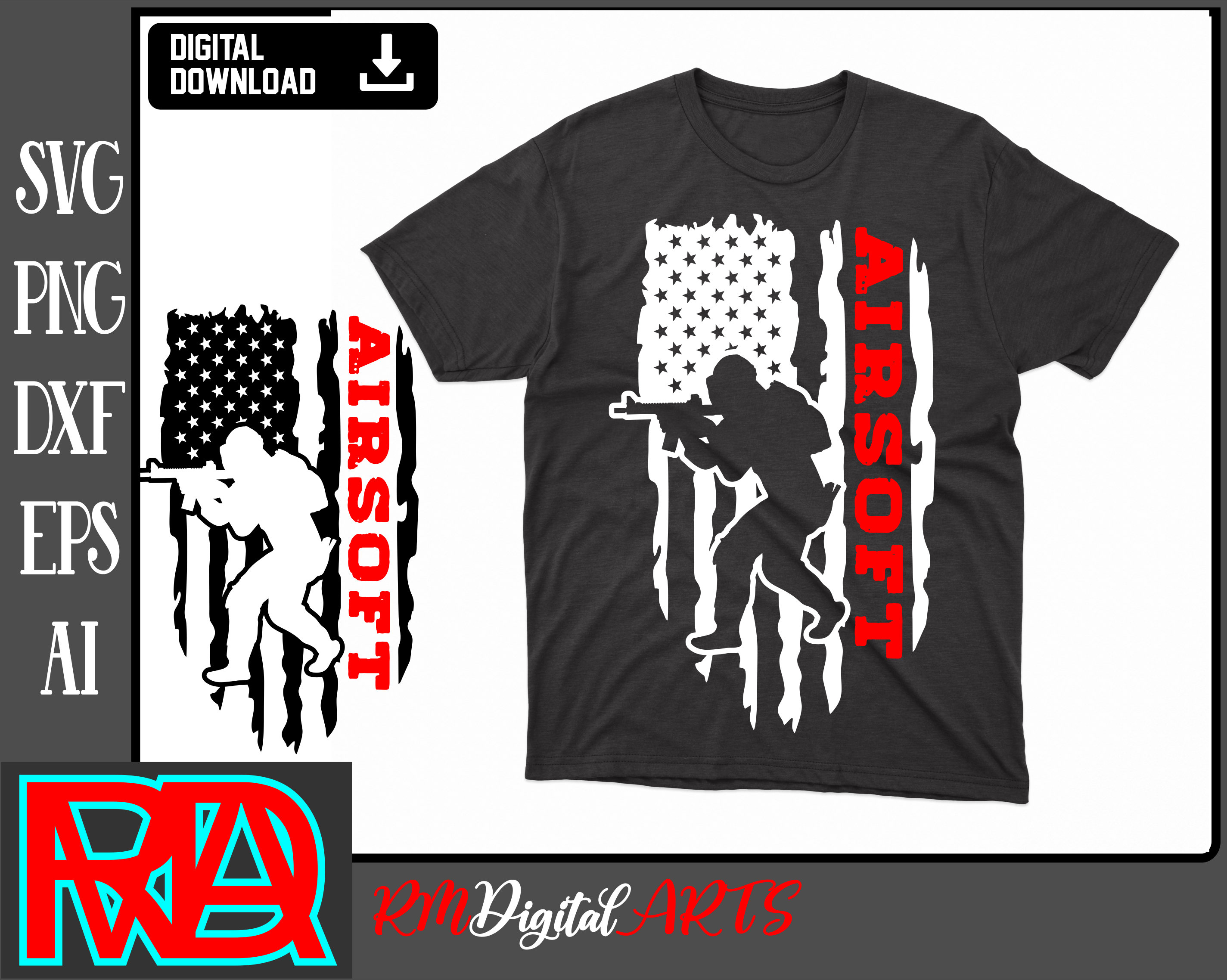 Patriotic US Flag Airsoft Player American Flag Shooting Svg - Etsy