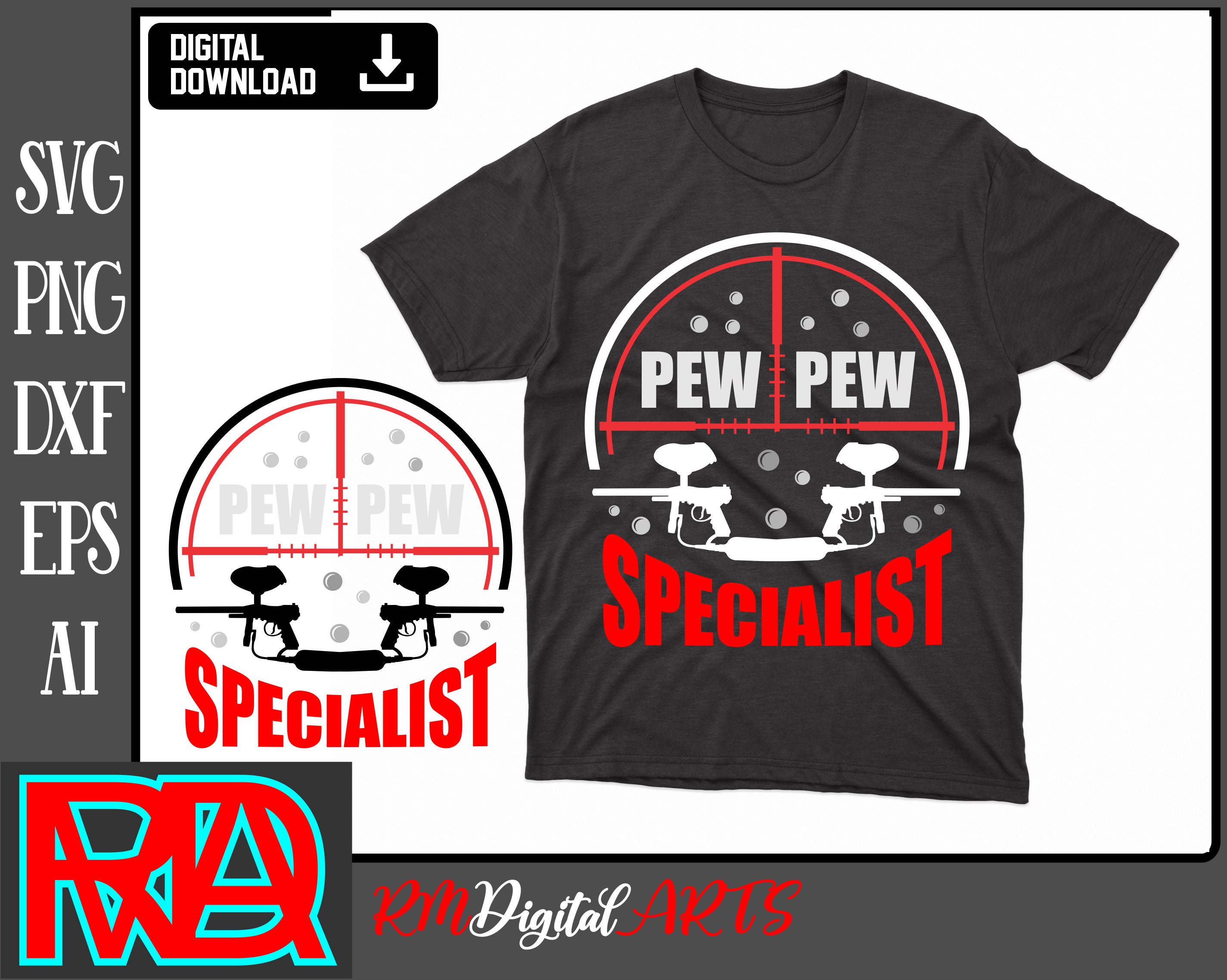 Cool Pew Pew Specialist, Shooting Svg, Tactical Svg, Paintball Svg Cut ...