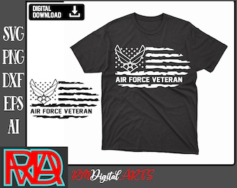 Usaf Decal Distressed USAF United States Air Force Flag Veteran Decal ...