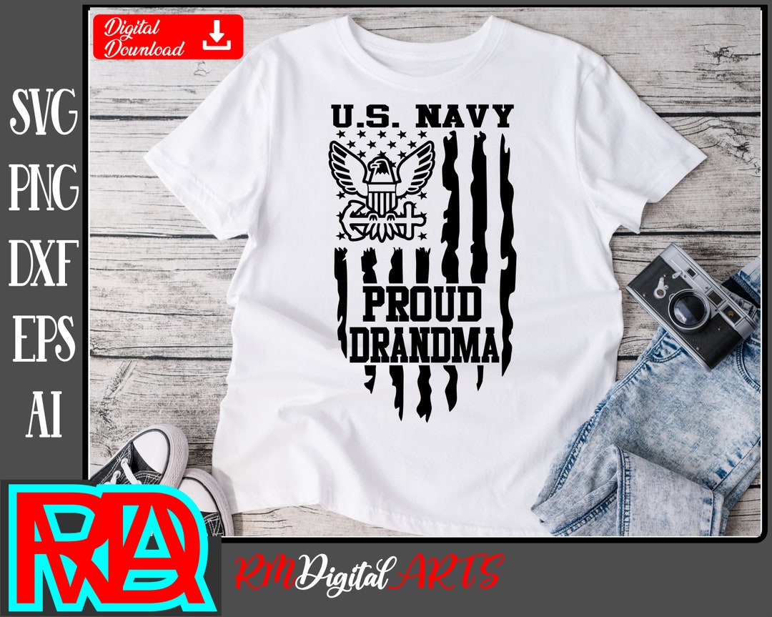 U.S. Navy Proud Grandma Svg, US Navy Svg, Patriotic US Flag Svg ...