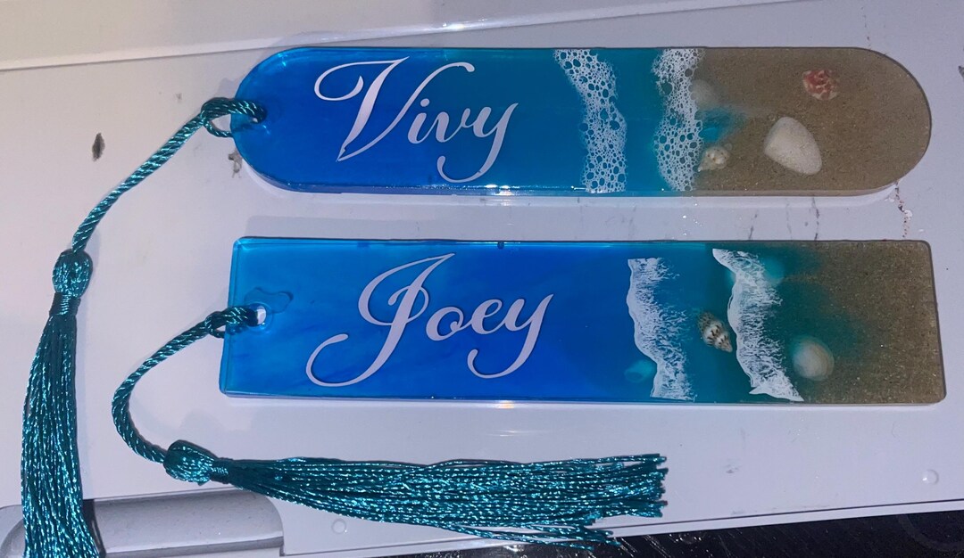 Beach Epoxy Bookmarks - Etsy
