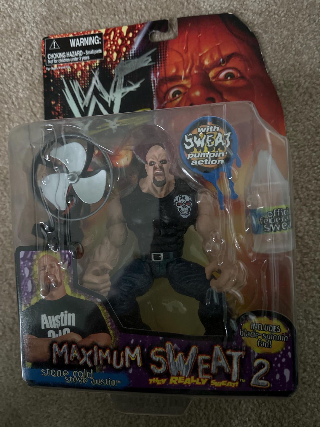 WWF WWE 1999 Maximum Sweat 2 Steve Austin 3:16 With Fan Prop Action ...