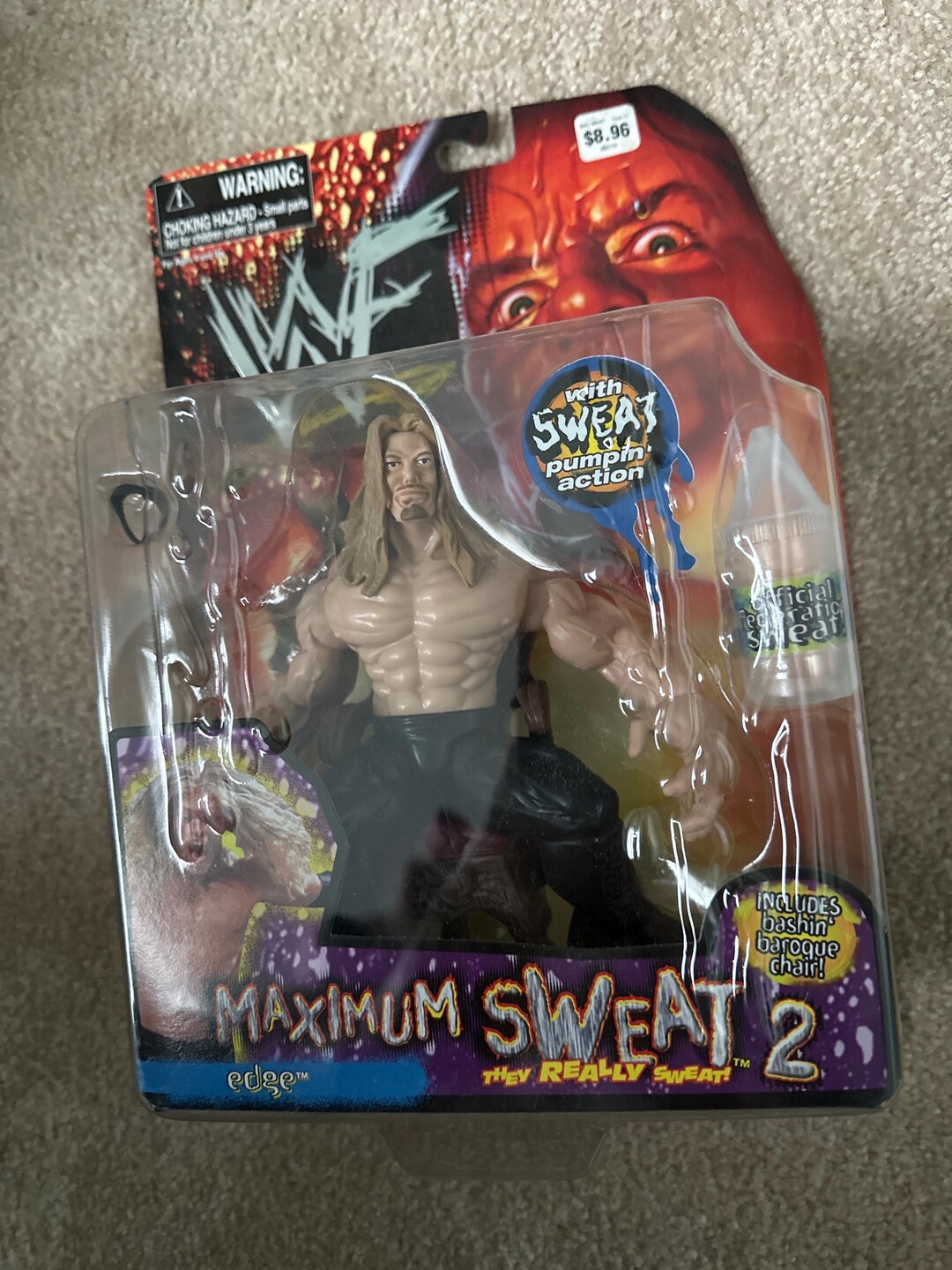 WWF WWE 1999 Maximum Sweat 2 EDGE Action Figure Really Sweats Jakks ...