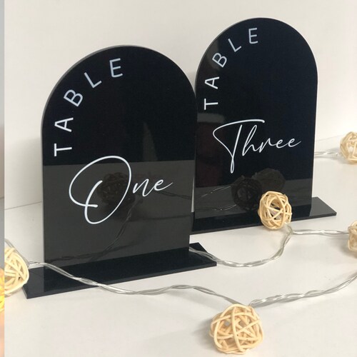 Arched Table Numbers Black Acrylic Table Numbers Table - Etsy