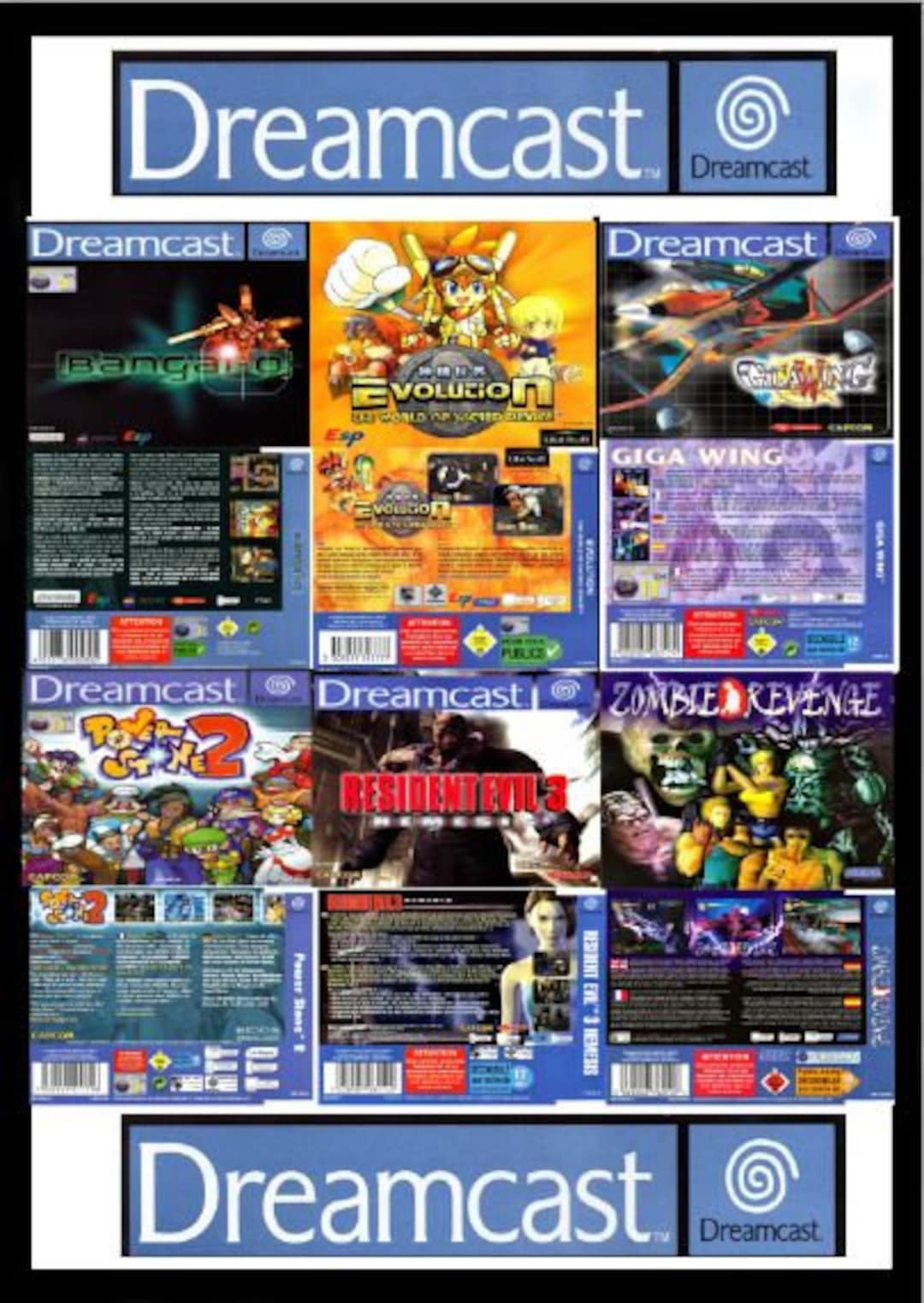 Replacement Sega Dreamcast Game Case Inlays.full A-z Pal Titles ...