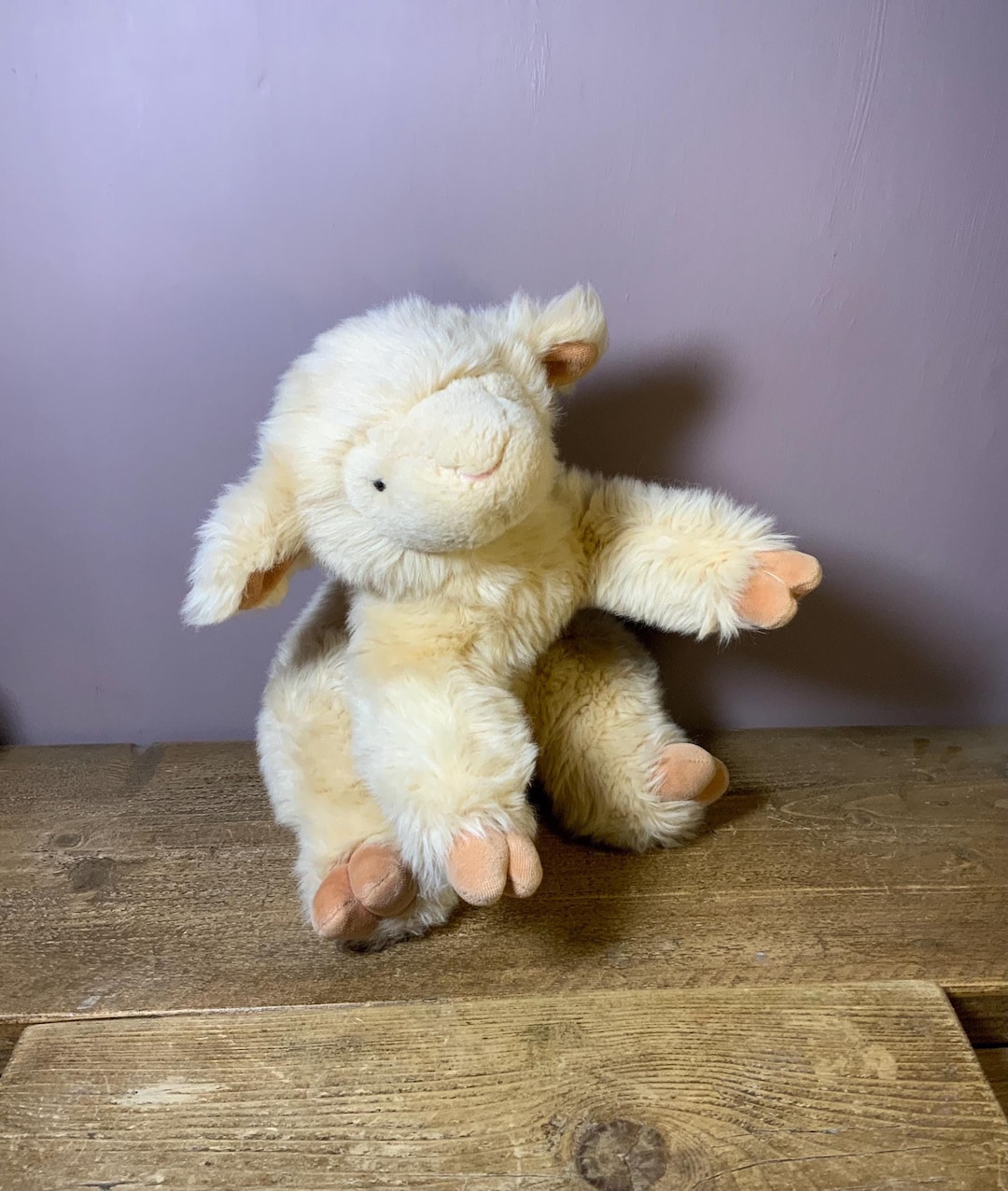 GUND 1993 Eweey Ewe Sheep Lamb 13 Dark Cream Golden Tan Soft Plush ...